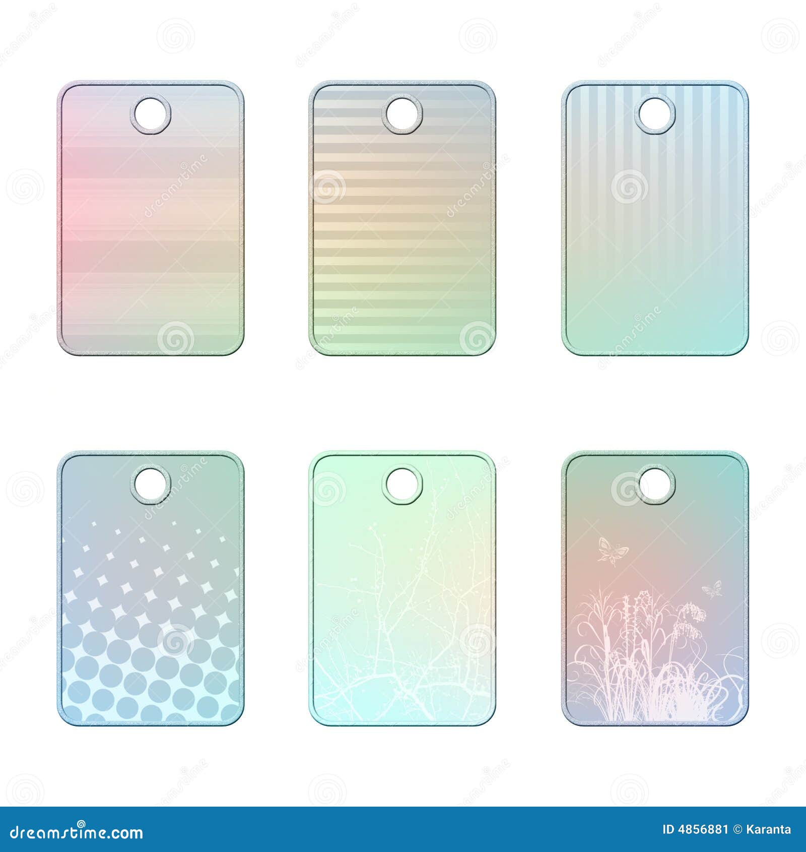 Pastel Tags with Stripes and Flowers Stock Illustration - Illustration ...