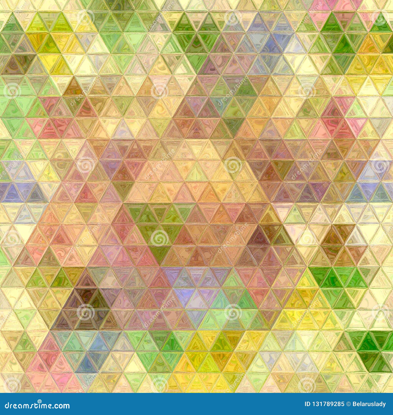 Pastel Triangles Continuous Mosaic in Pencil Technique Stock ...