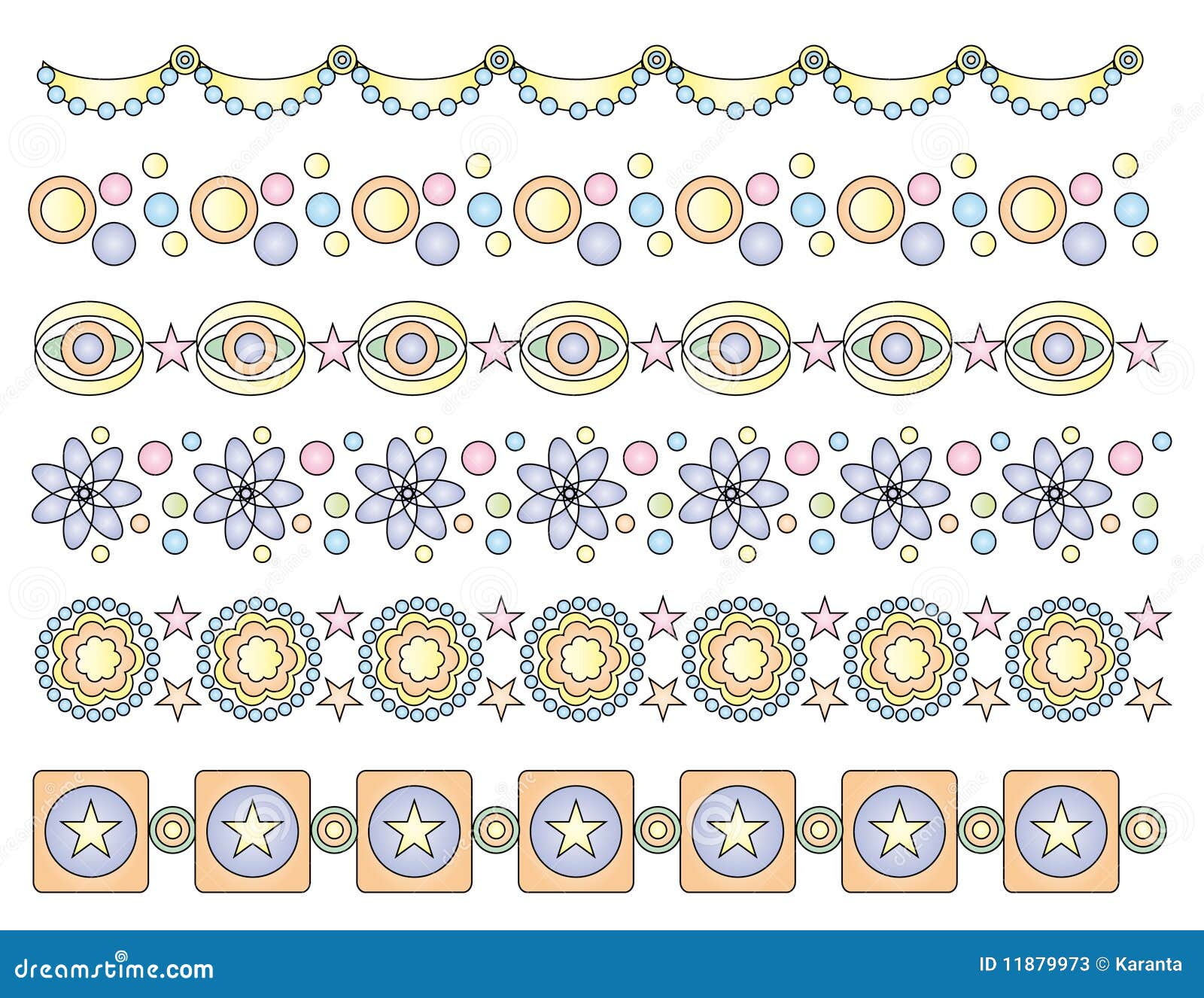 Pastel trims or border stock vector. Illustration of blue - 11879973