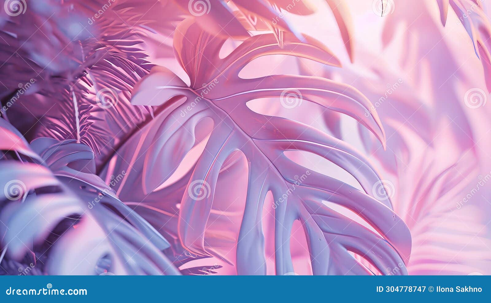 Pastel Tropical Leaves Summer Background Stock Illustration ...