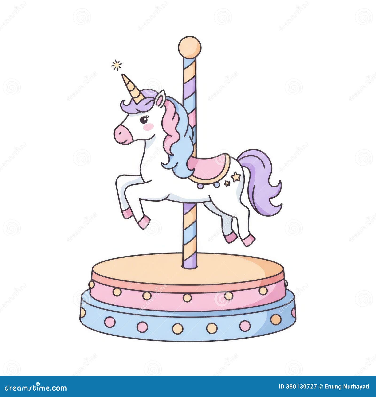 Unicorn Carousel Horse Illustration | CartoonDealer.com #319797784