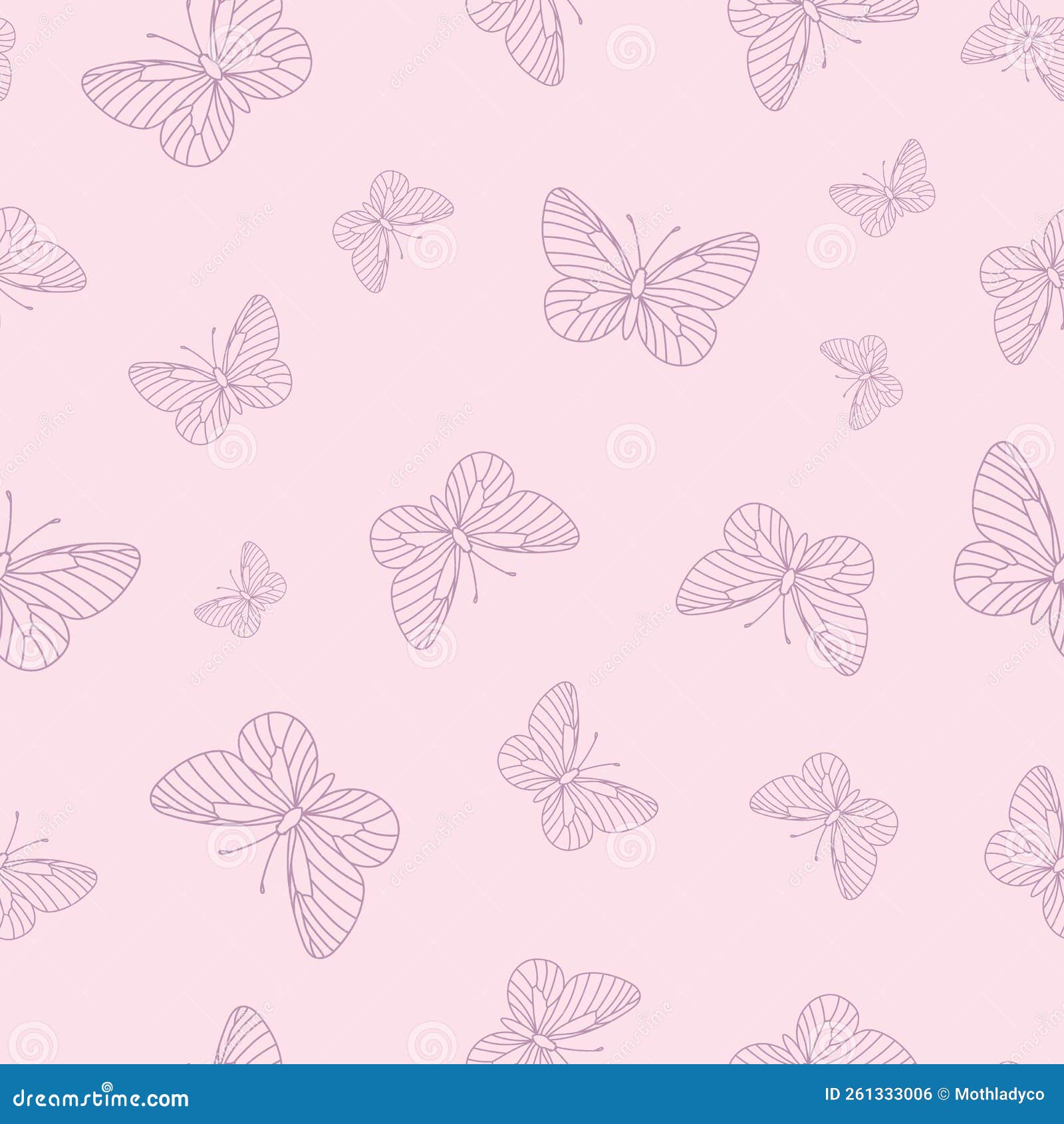 Pastel Vector Butterfly Repeat Pattern Stock Vector - Illustration of pink, pattern: 261333006