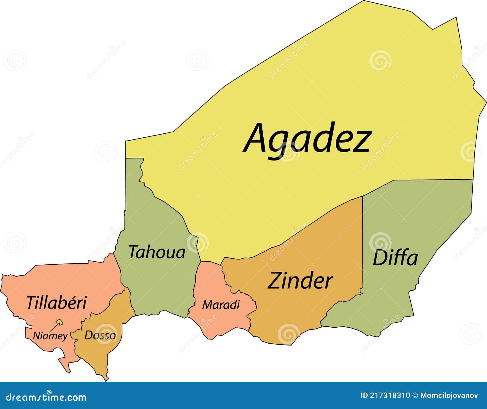 Pastel map of Niger stock vector. Illustration of africa - 217318310