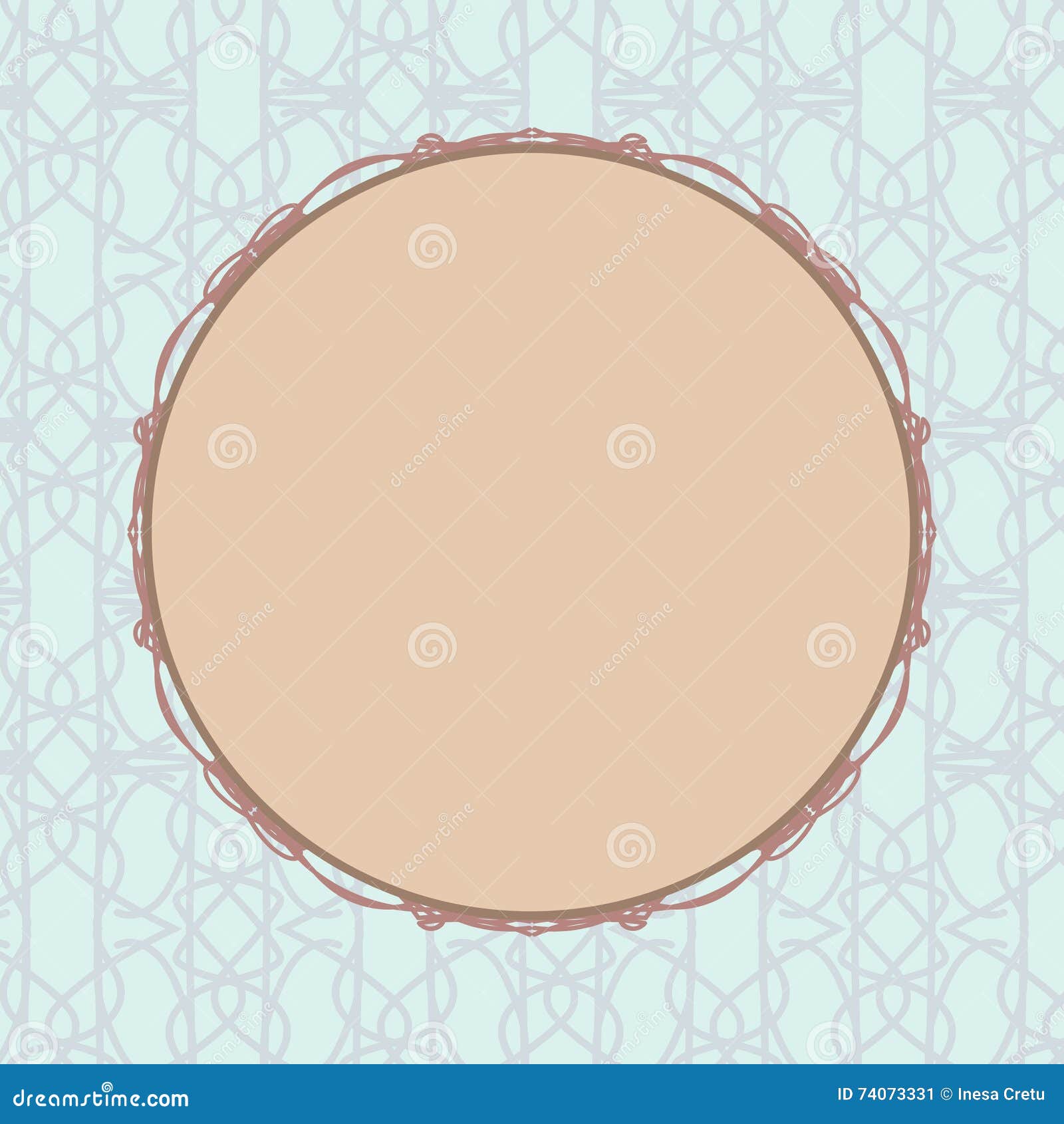 Pastel Vintage Stylized Round Frame Stock Vector - Illustration of ...