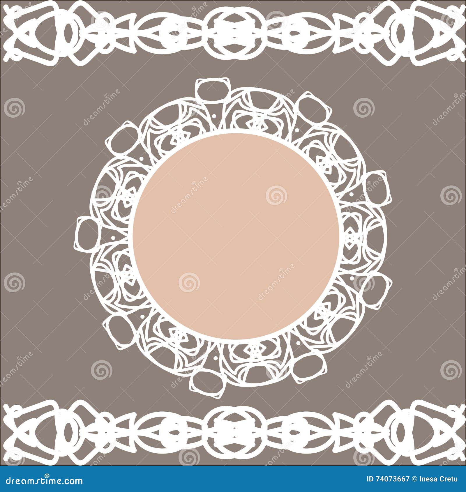 Pastel Vintage Stylized Round Frame and Borders Stock Vector ...