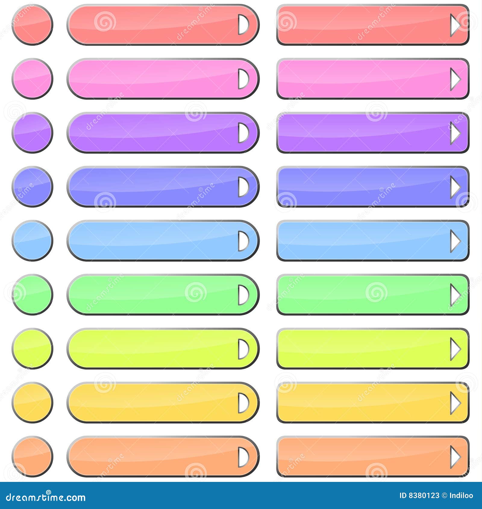 Pastel web buttons stock illustration. Illustration of pink - 8380123