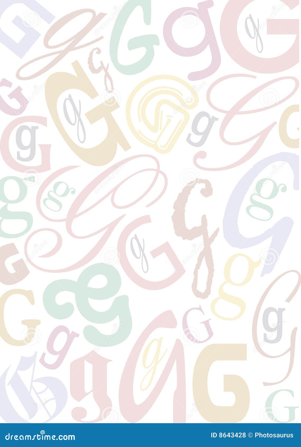 Pastell coloreó la letra G ilustración del vector. Ilustración de ...