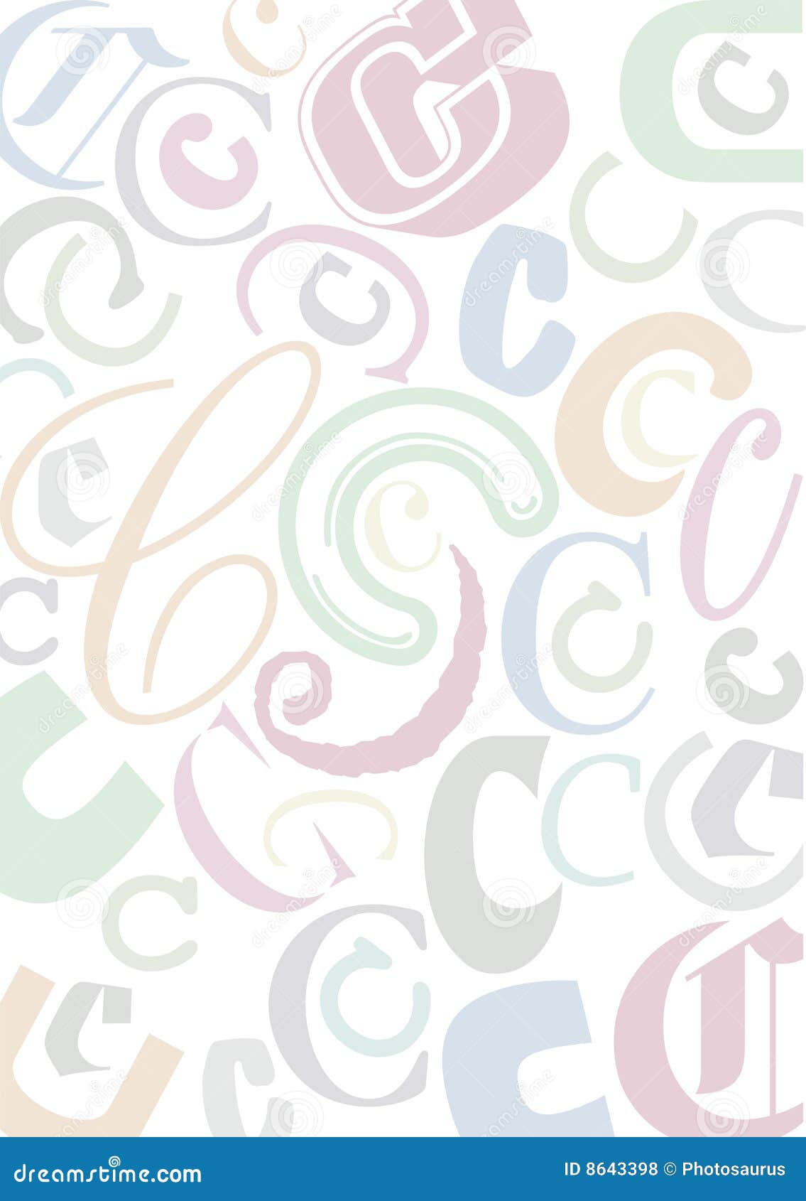 Pastell colored letter C stock vector. Illustration of pattern - 8643398