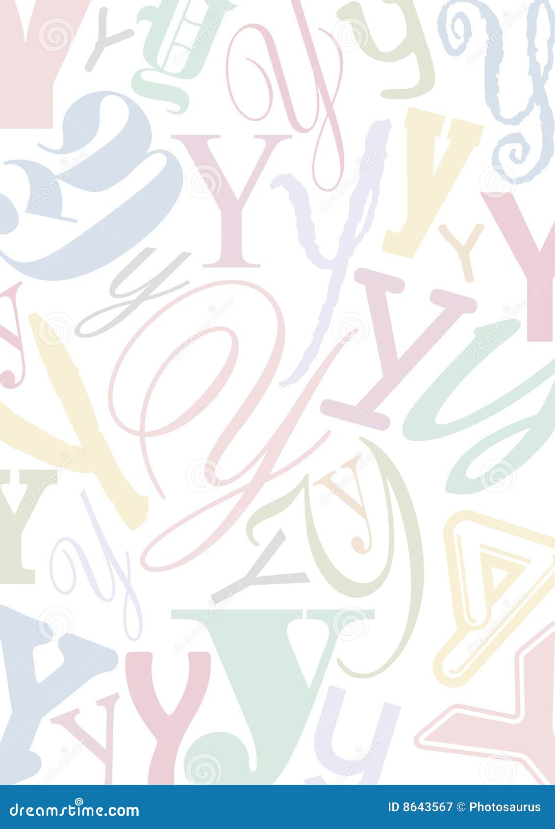 Pastell gekleurde brief Y vector illustratie. Illustration of brief ...