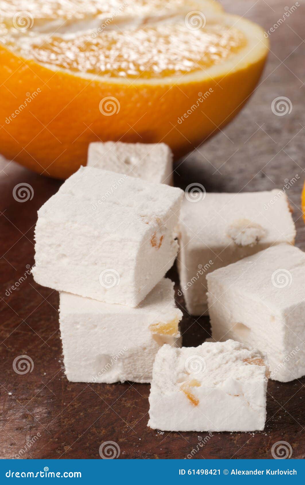 Pastille with Orange Succade Stock Image - Image of board, paste: 61498421