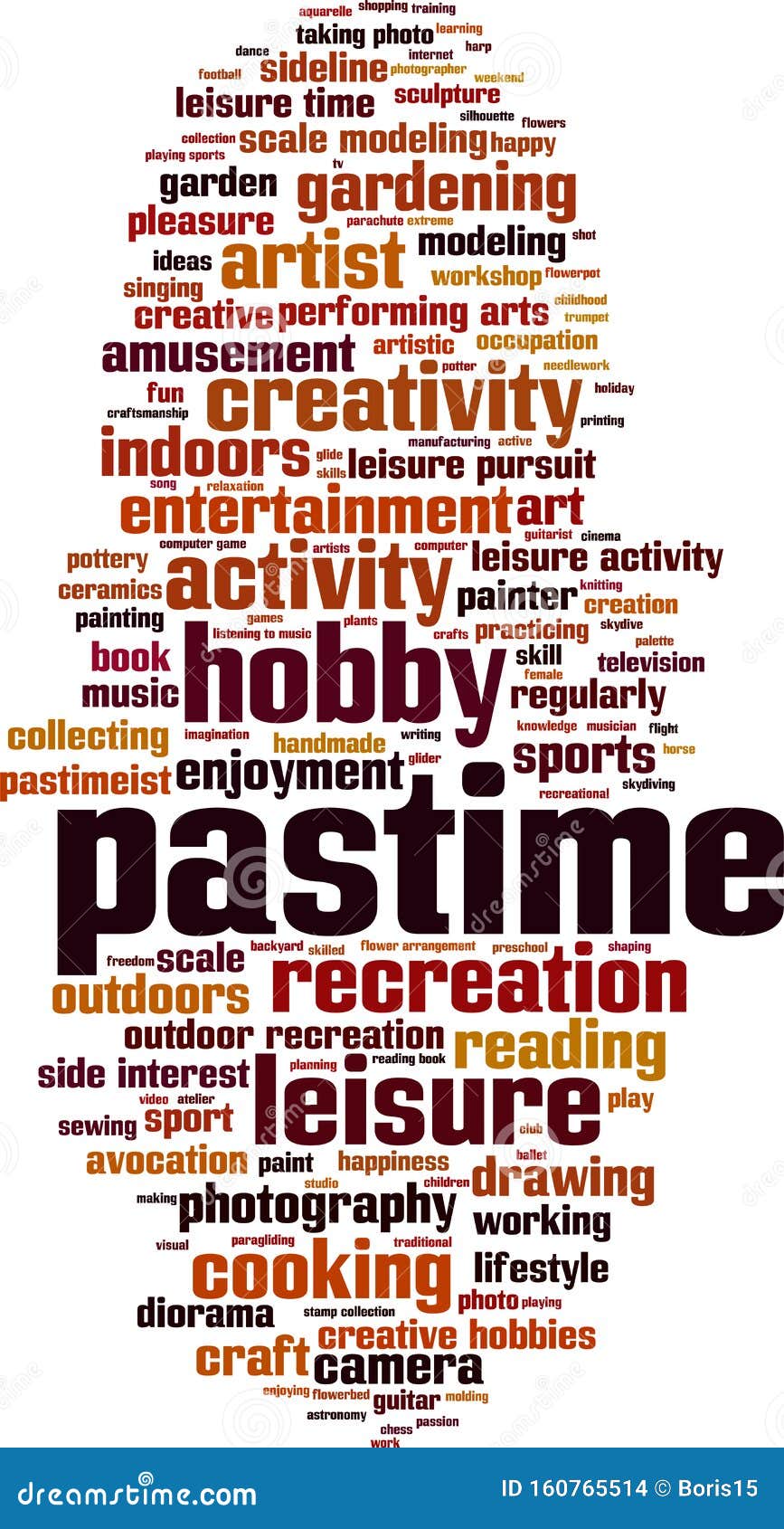 Pastime word cloud stock vector. Illustration of activity - 160765514