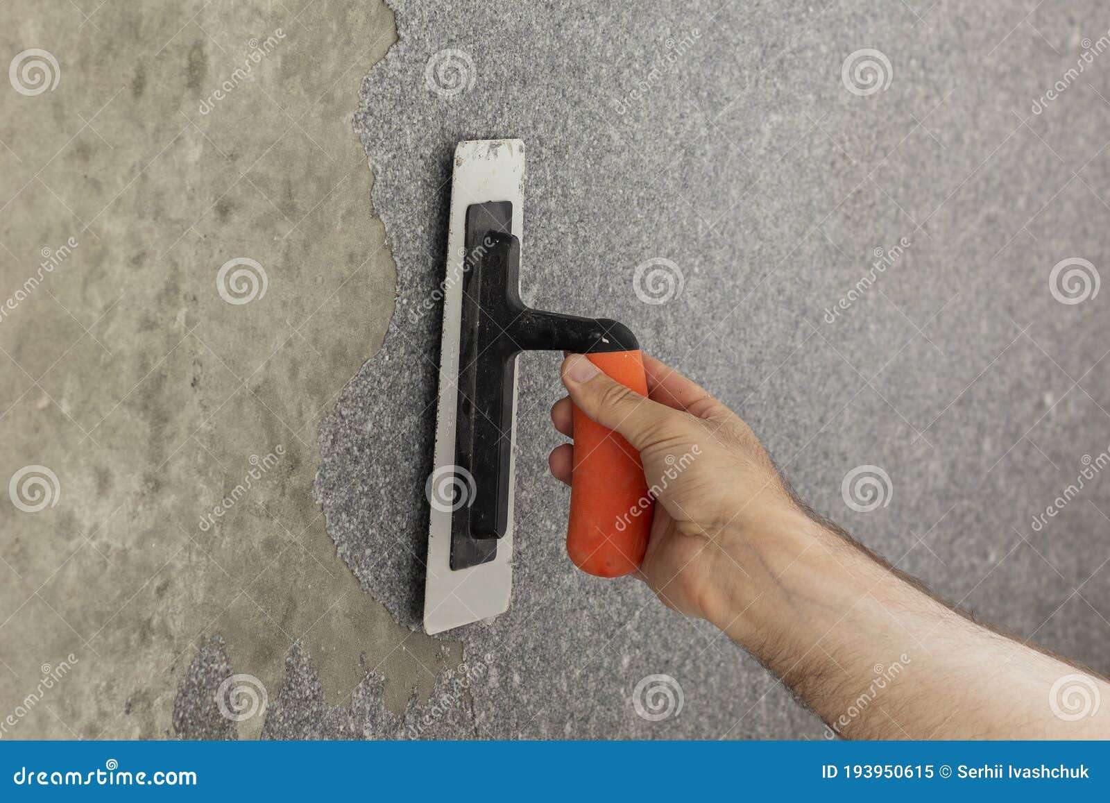 Pasting Liquid Wallpaper Silk Plaster on Wall. Stock Image - Image of ...