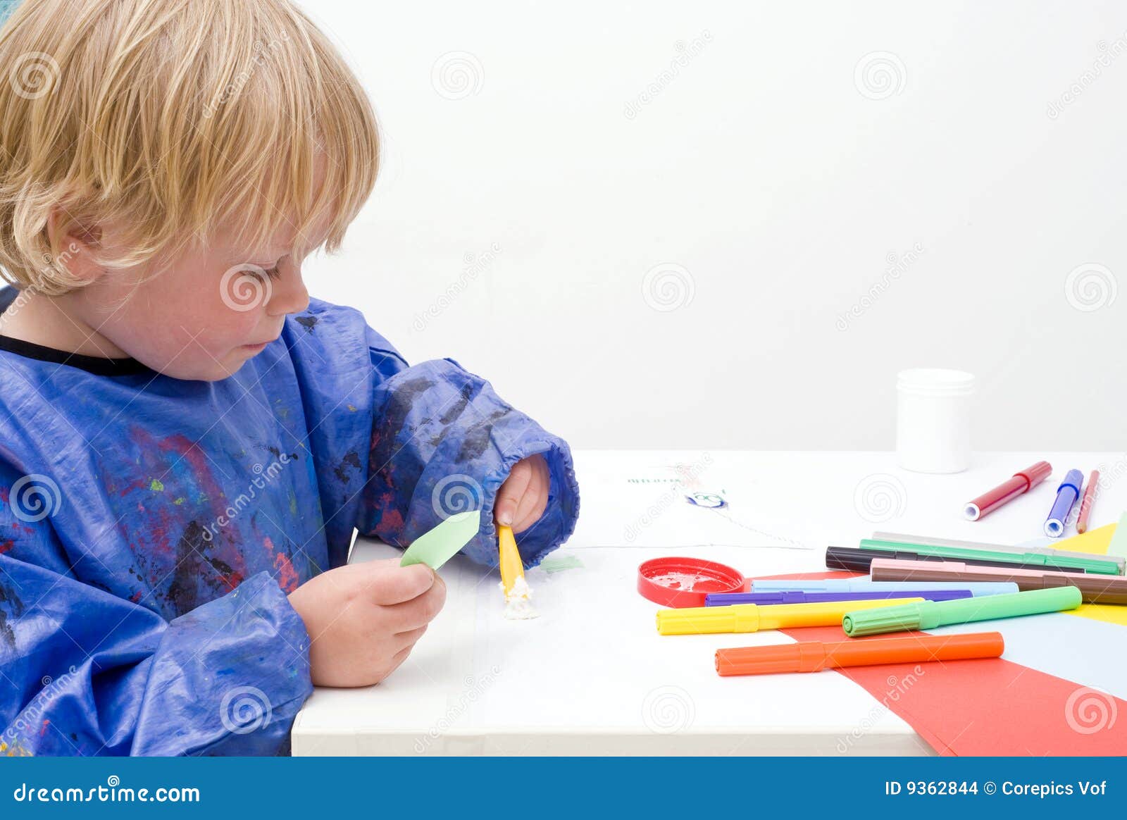 Pasting paper stock photo. Image of apron, person, single - 9362844