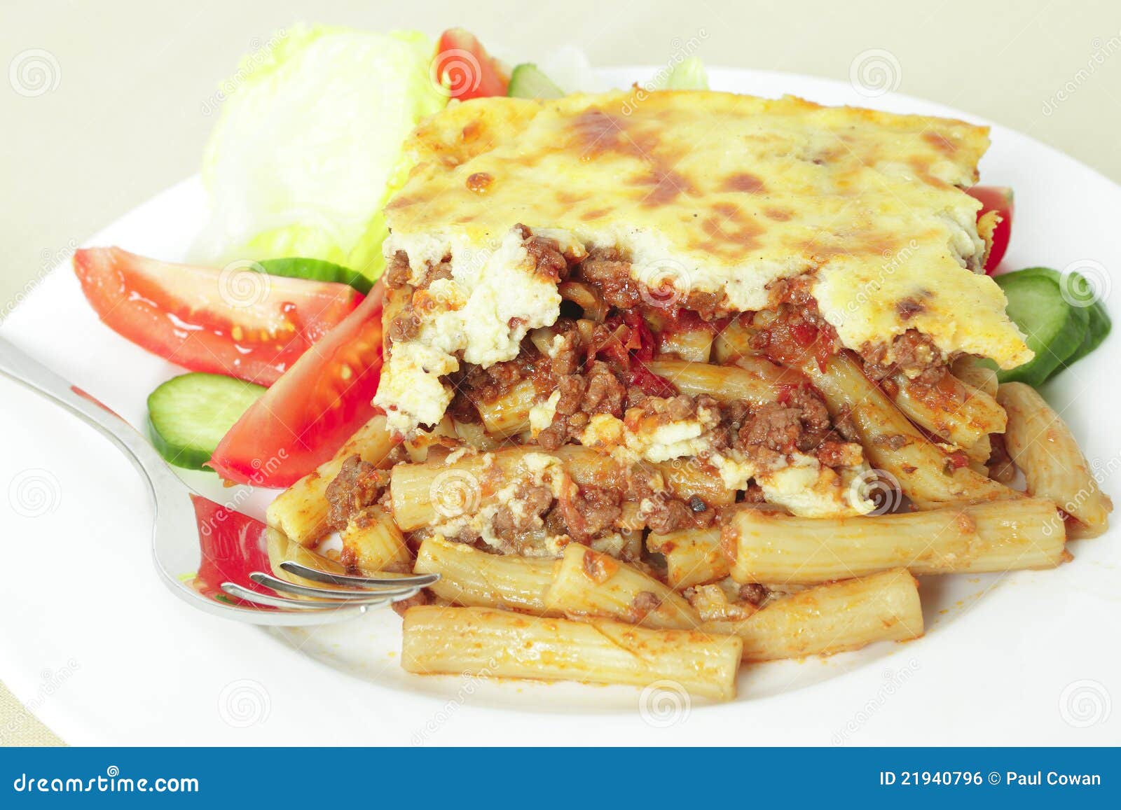 Pastitsio meal deep focus stock photo. Image of restaurant - 21940796
