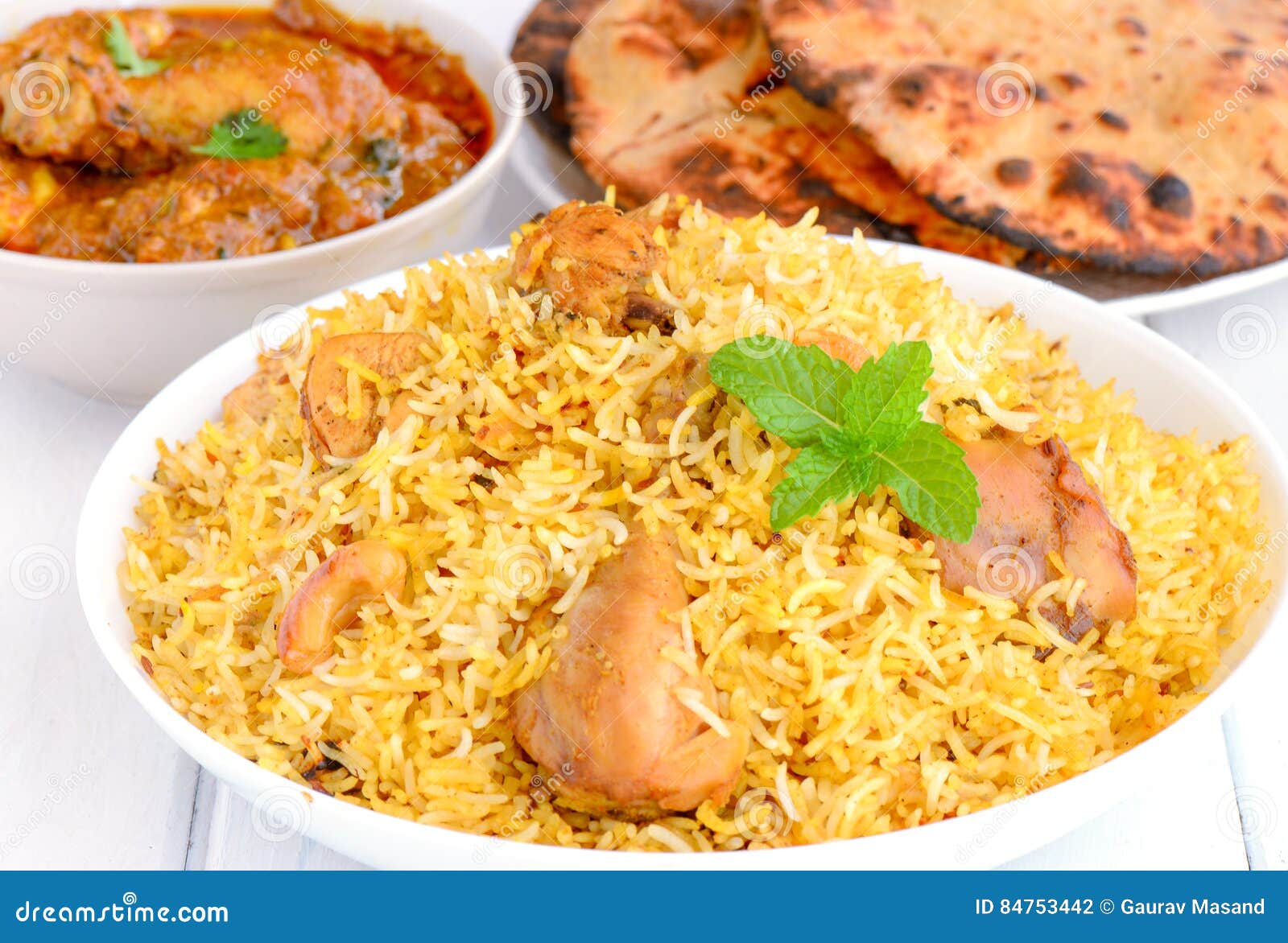 Pasto Indiano Con Il Curry Del Pollo Fotografia Stock - Immagine di ...