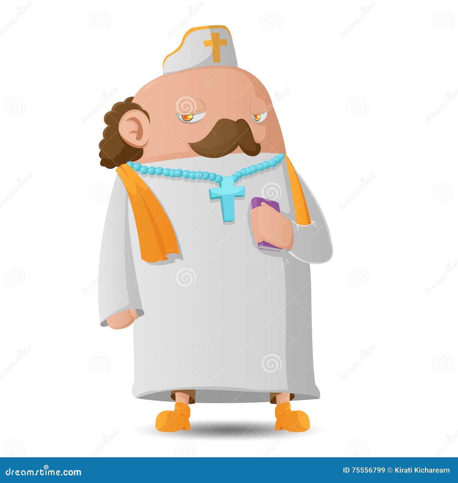 Pastor Man Character Cartoon Design Vector Stock Illustration ...