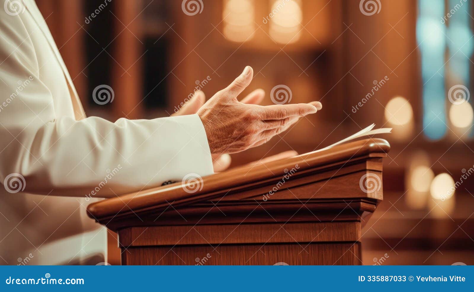 Pastor Teaching Word Of God Podium Illustration Stock Image ...