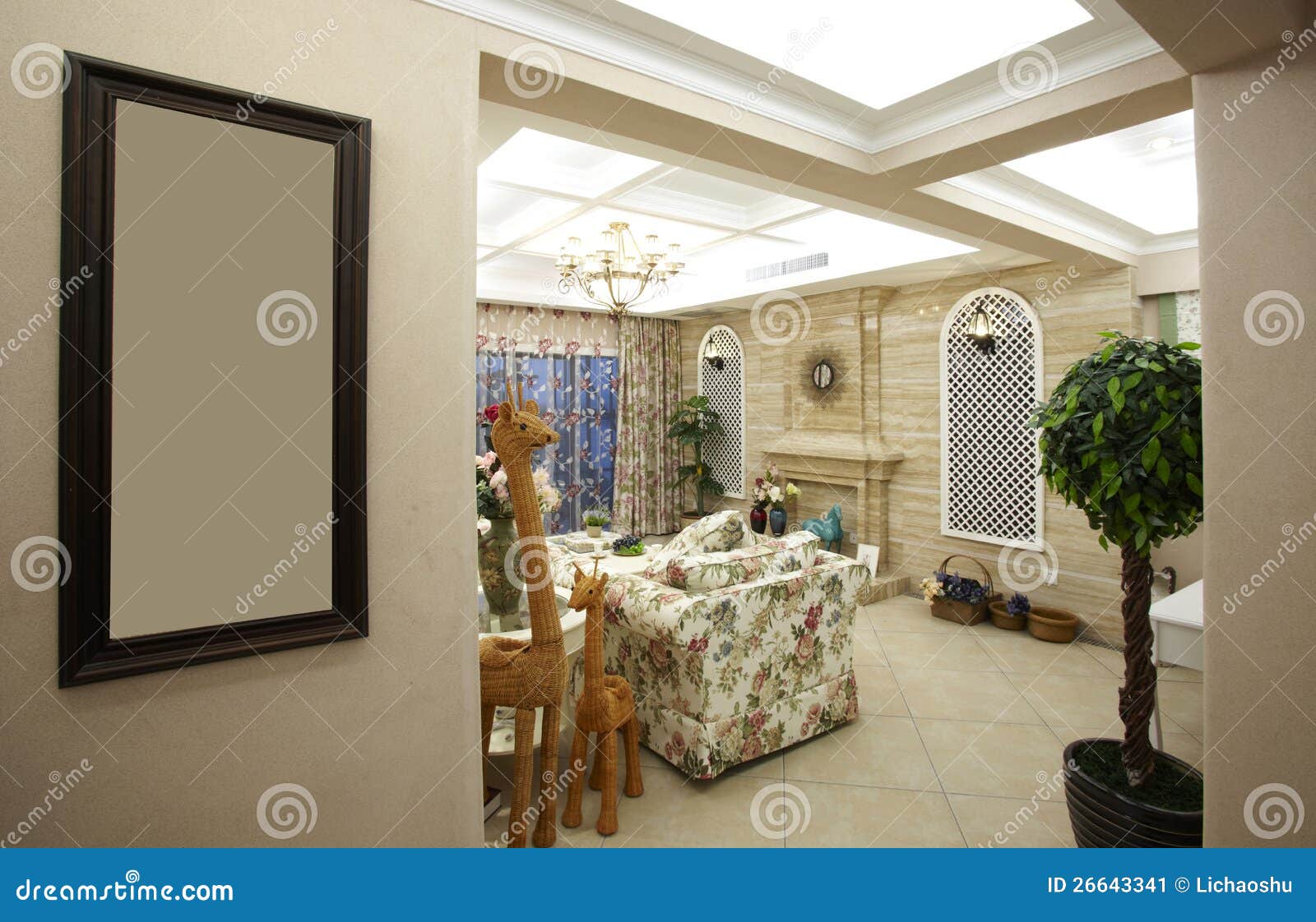 Pastoral style living room stock image. Image of indoors - 26643341