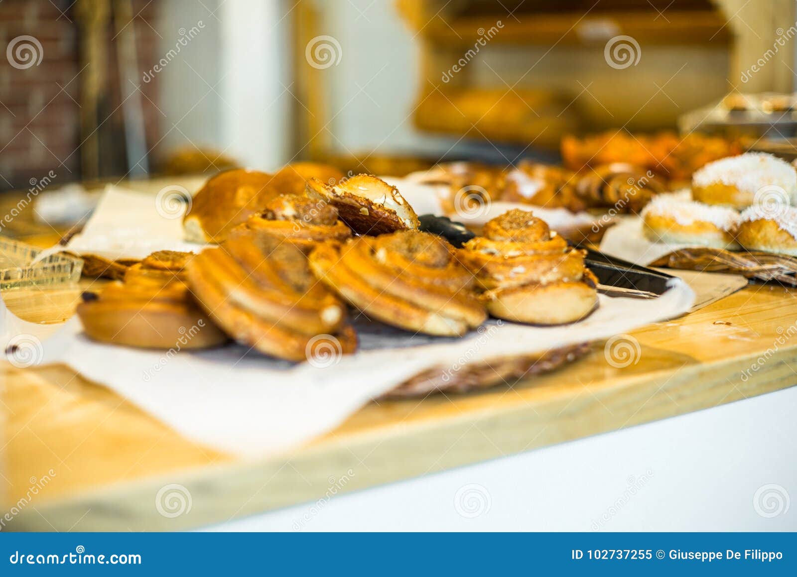Pastries and Cakes in a Typical Norwegian Bakery - 3 Stock Image ...
