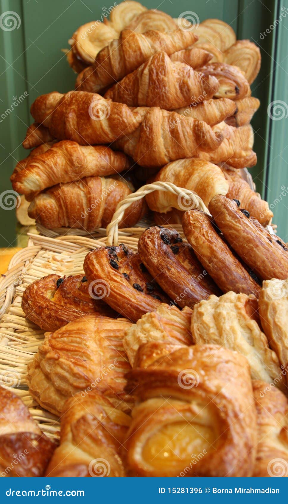 Pastries and Croissants in a Bakery Stock Photo - Image of confection ...