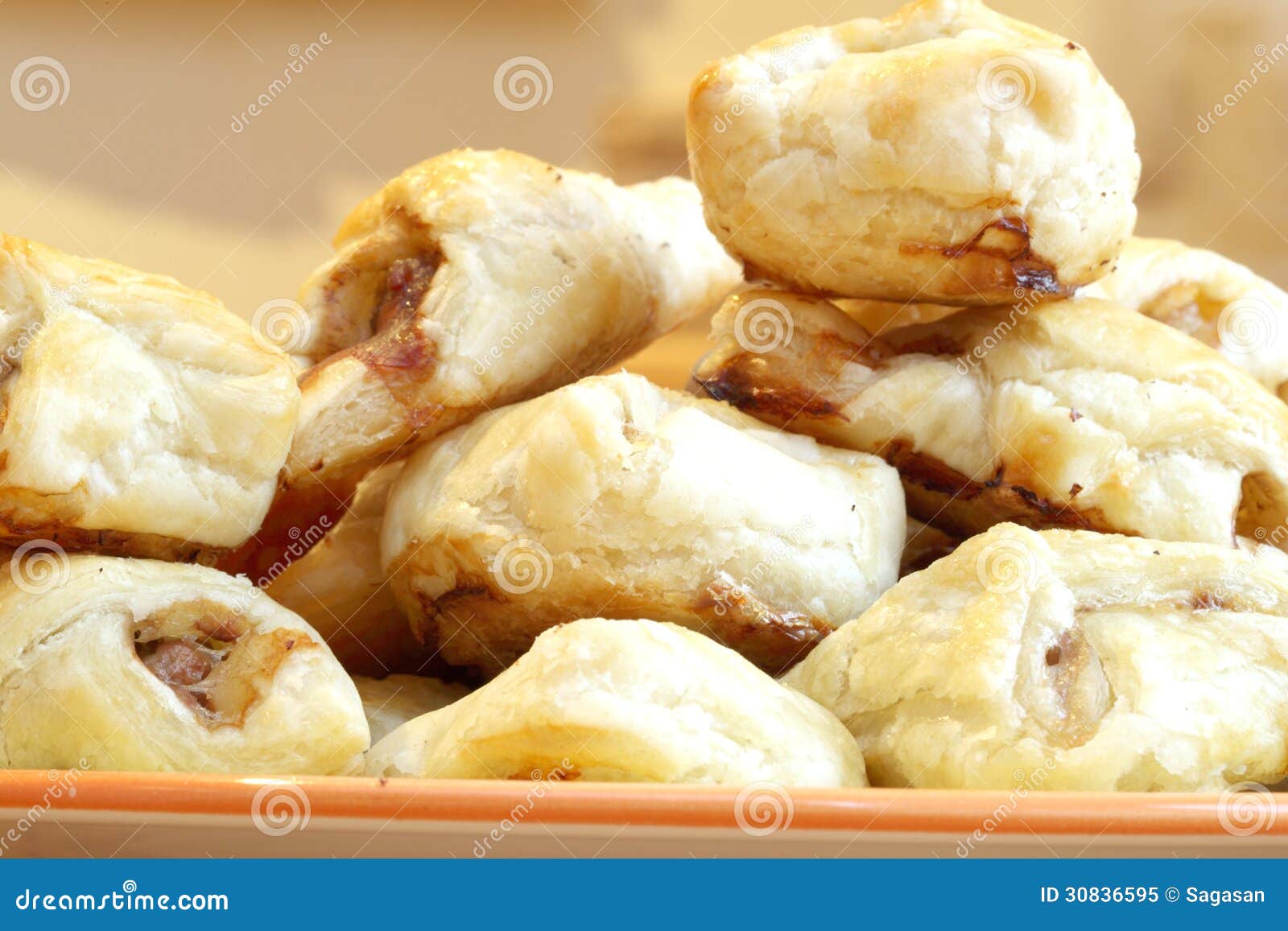 Pastries with meat stock image. Image of cross, sausage - 30836595