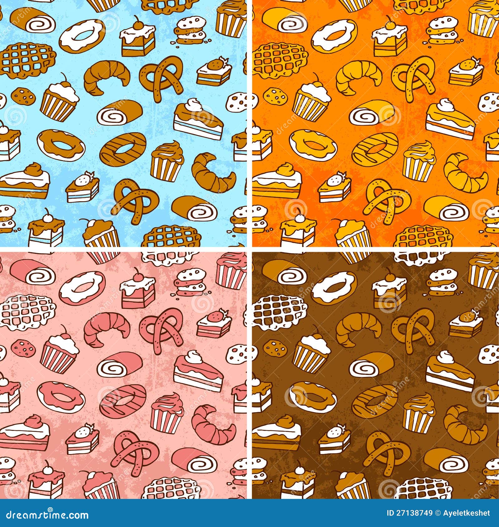 Pastries pattern stock vector. Illustration of collection - 27138749