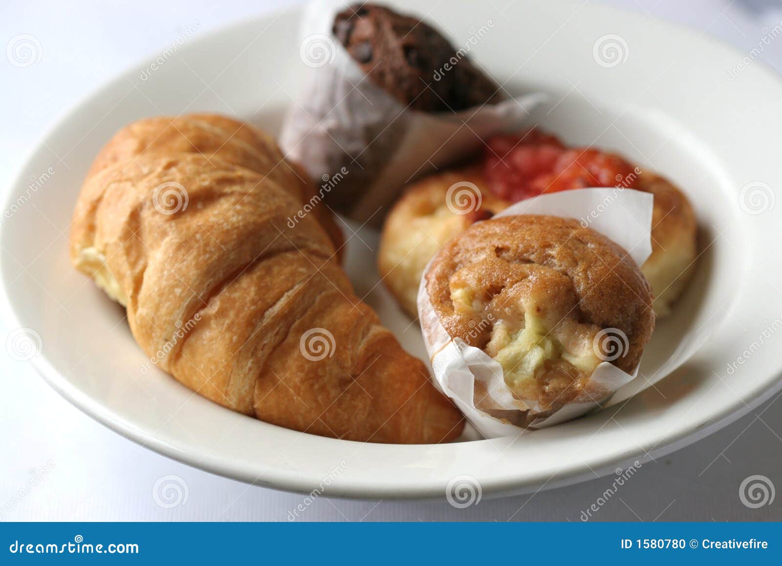 Pastries on Plate stock photo. Image of restaurant, white - 1580780