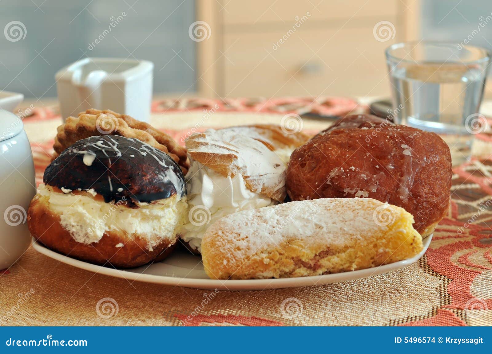 Pastries on a plate stock photo. Image of assortment, delicious - 5496574