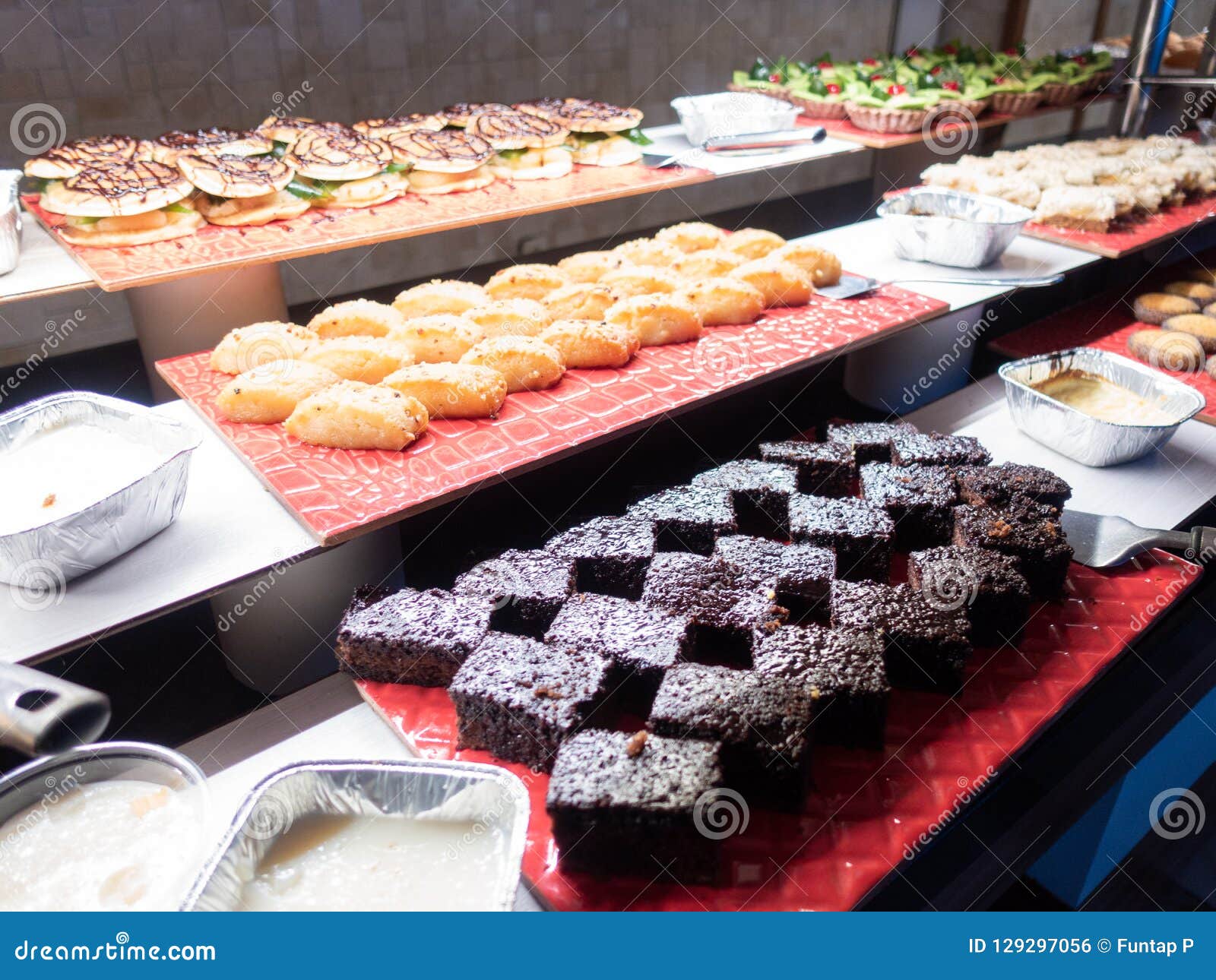 Pastries, Pastries on the Table in the Restaurant. Hotel Interior ...