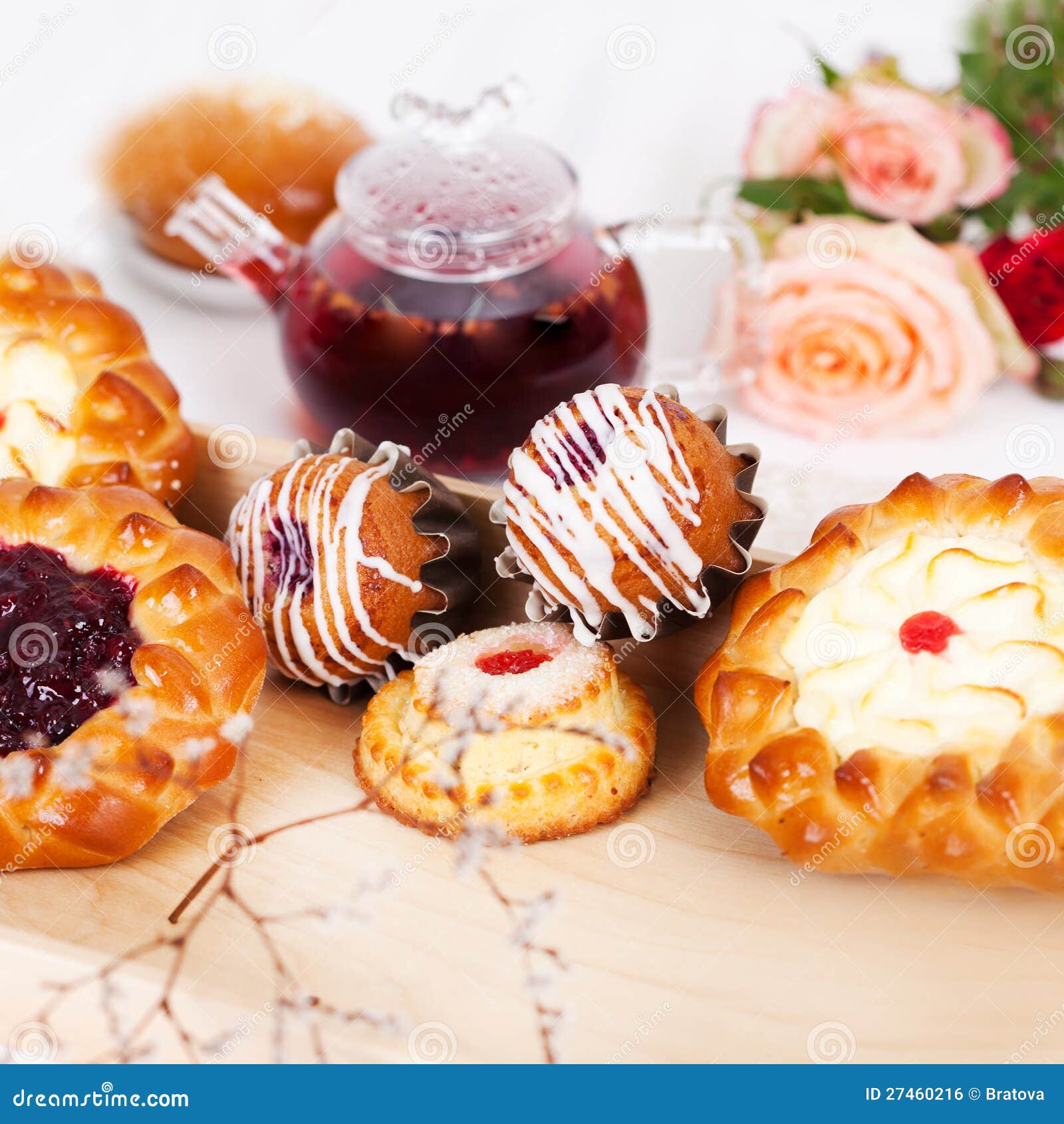 Pastries for tea stock photo. Image of chocolate, beverage - 27460216