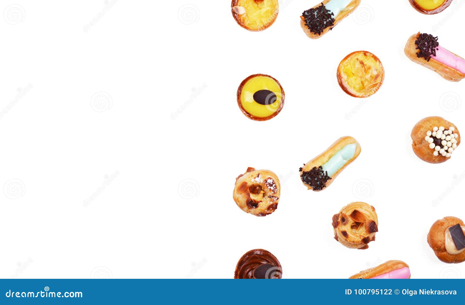 Pastries on White Background. Stock Photo - Image of food, baked: 100795122