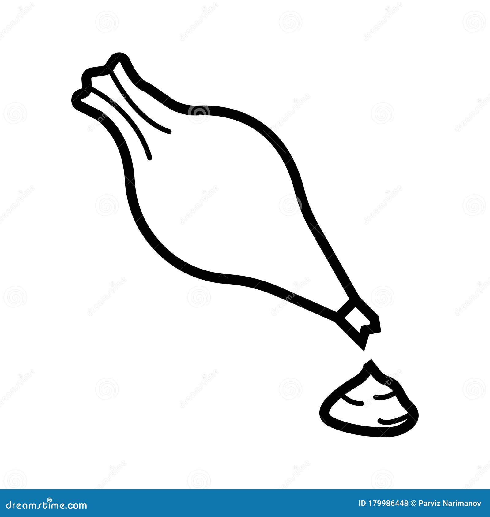 Pastry Bag Outline Icon Vector Stock Illustration - Illustration of ...