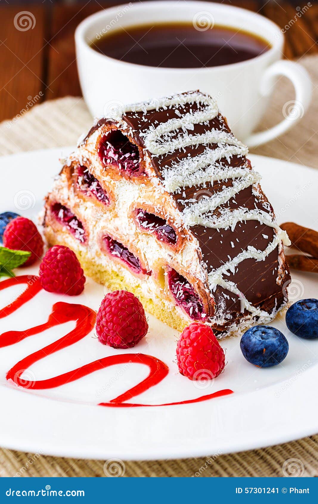 Pastry with berries stock image. Image of food, raspberries - 57301241