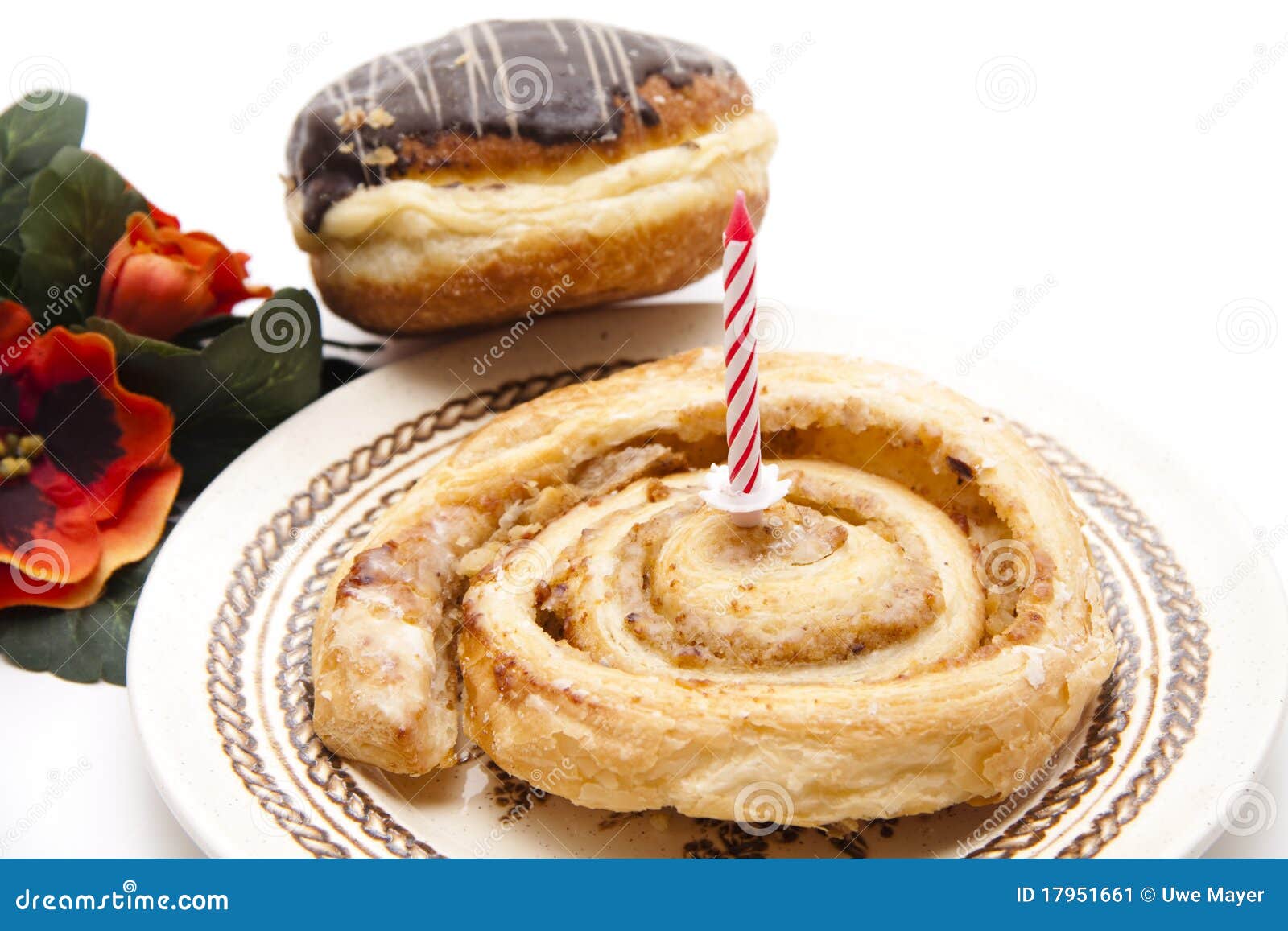 Pastry with Birthday Candle Stock Image - Image of exempted, glaze ...