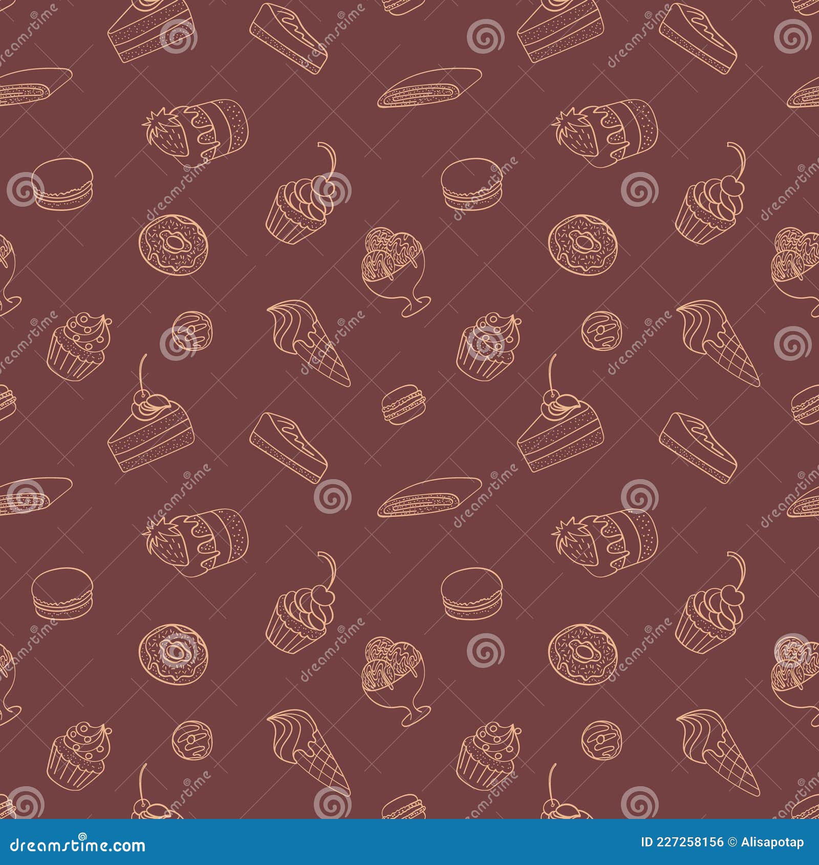 Pastry and cafe background stock vector. Illustration of grain - 227258156