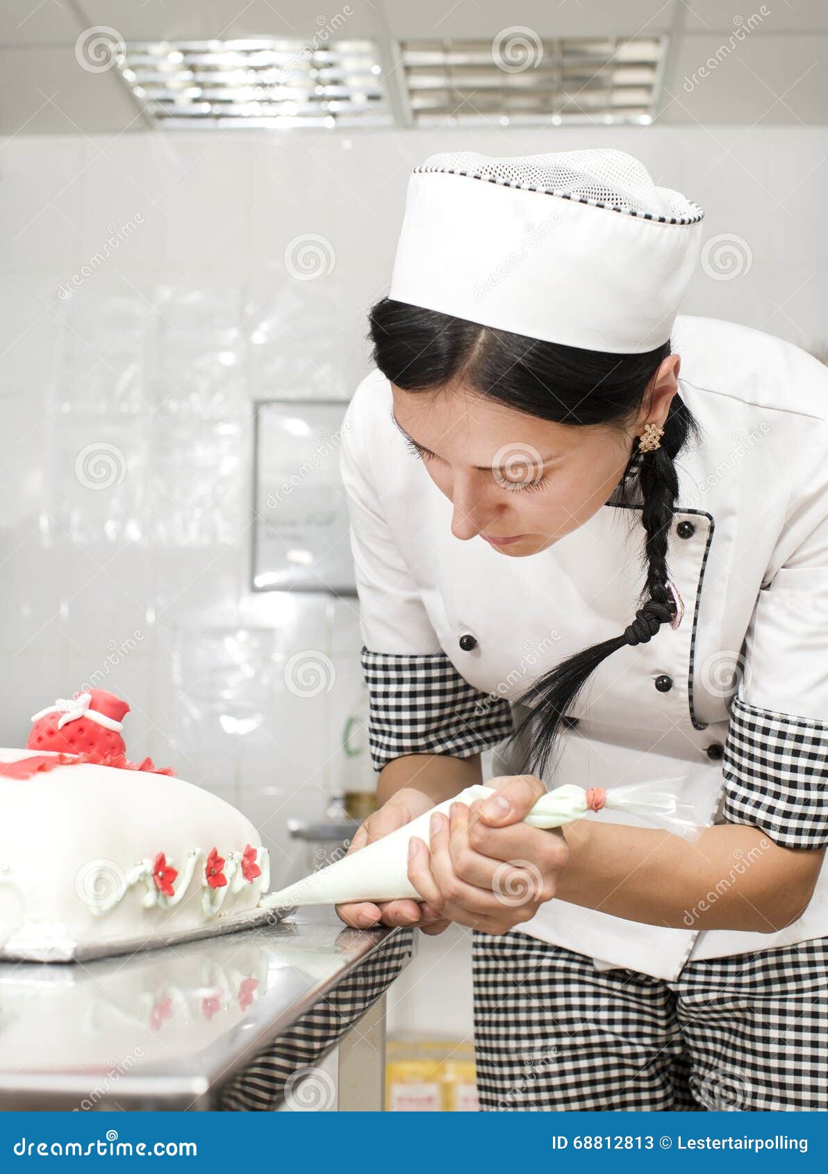 Pastry Cake Decorating stock image. Image of watching - 68812813