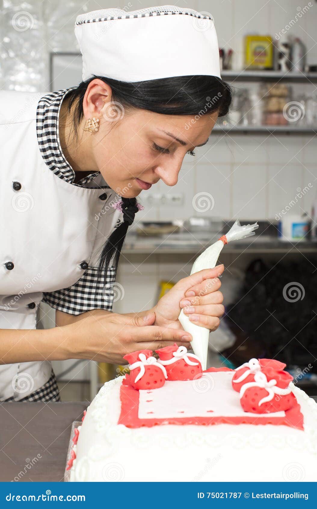 Pastry Cake Decorating stock image. Image of decorating - 75021787