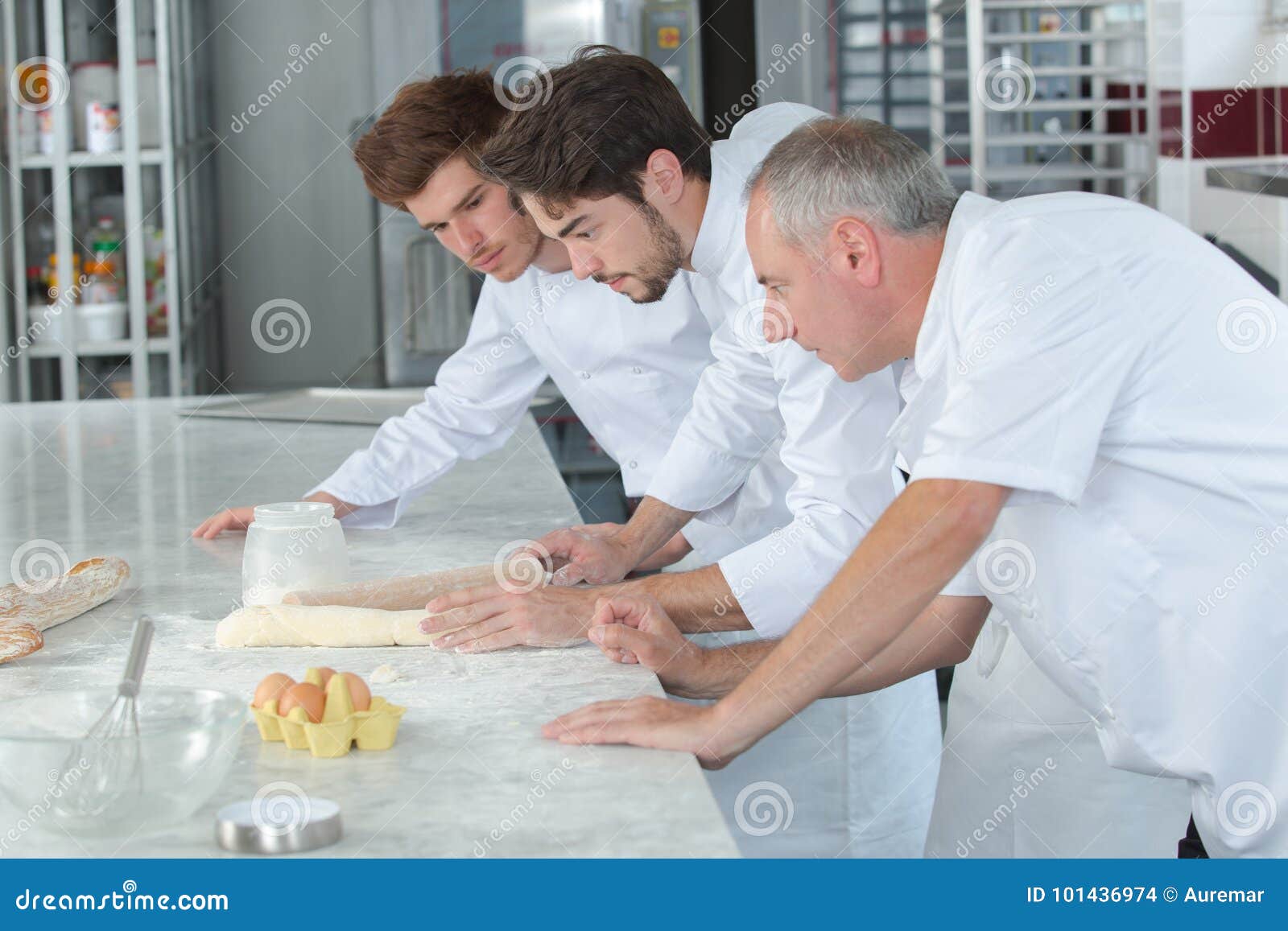 Pastry Chef and Apprentices Stock Photo - Image of gourmet, meal: 101436974