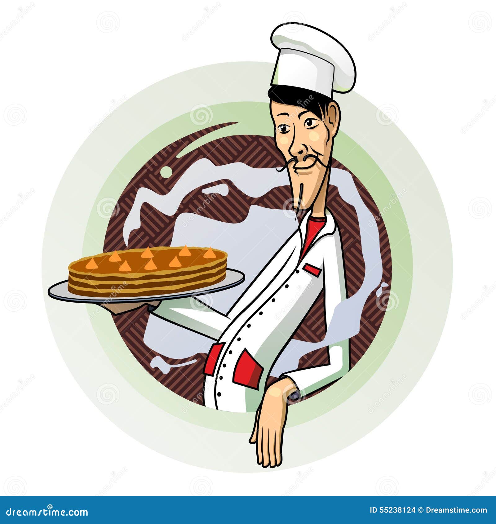 Pastry chef stock vector. Illustration of cartoon, signs - 55238124