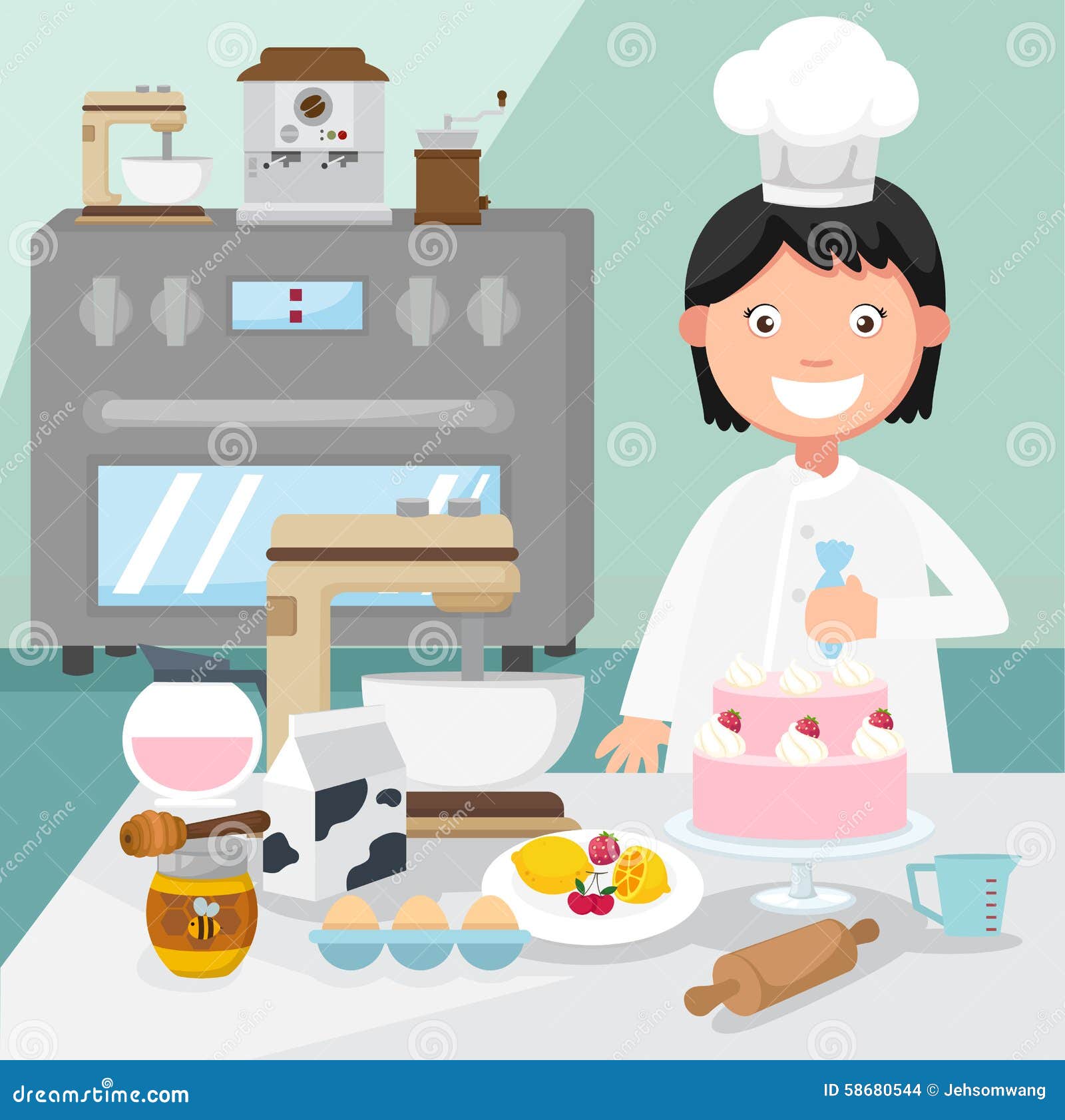 Pastry Chef Cartoon Vector Clipart | CartoonDealer.com #41776284