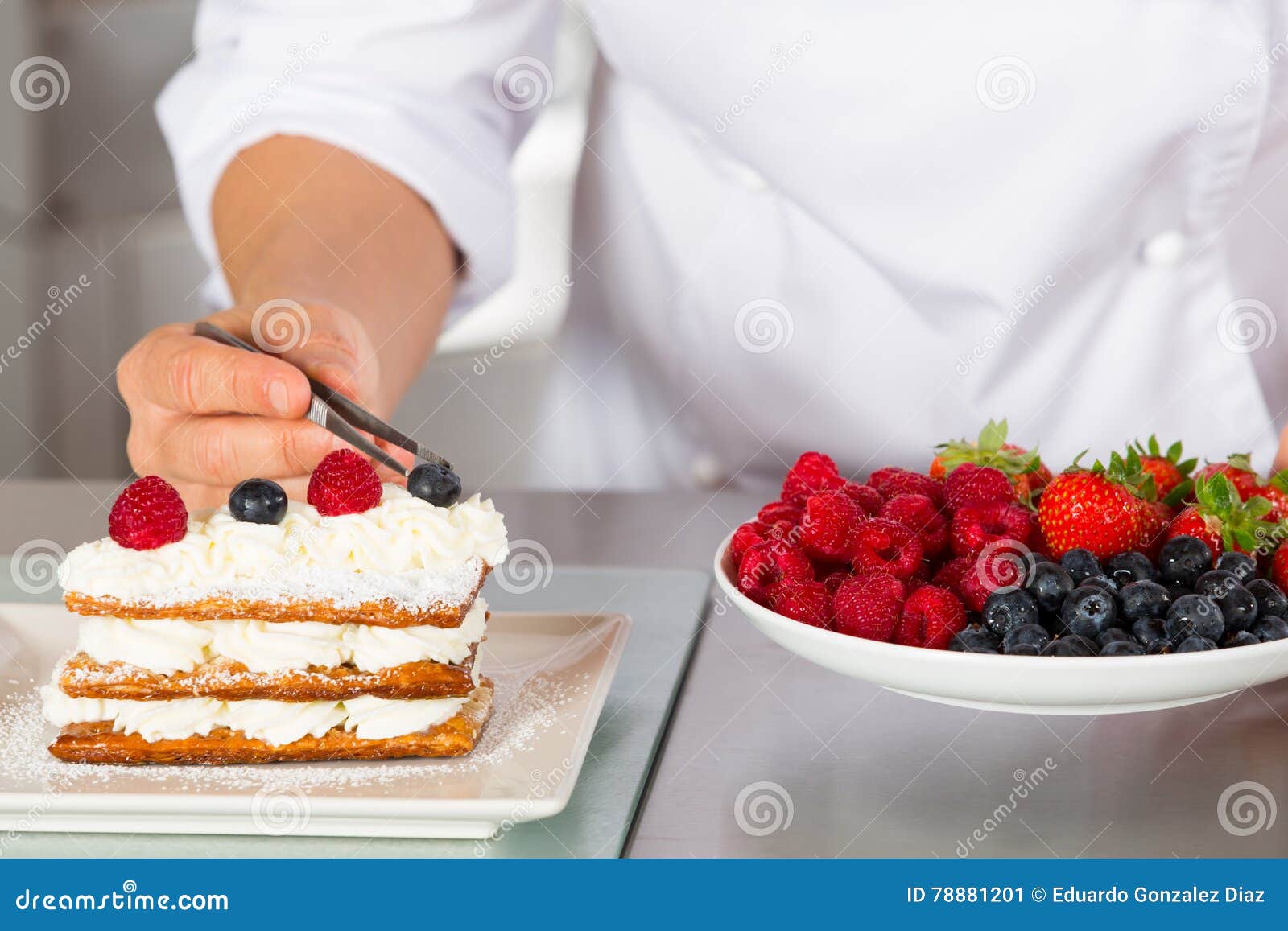Pastry chef decorating stock image. Image of beater, kneading - 78881201
