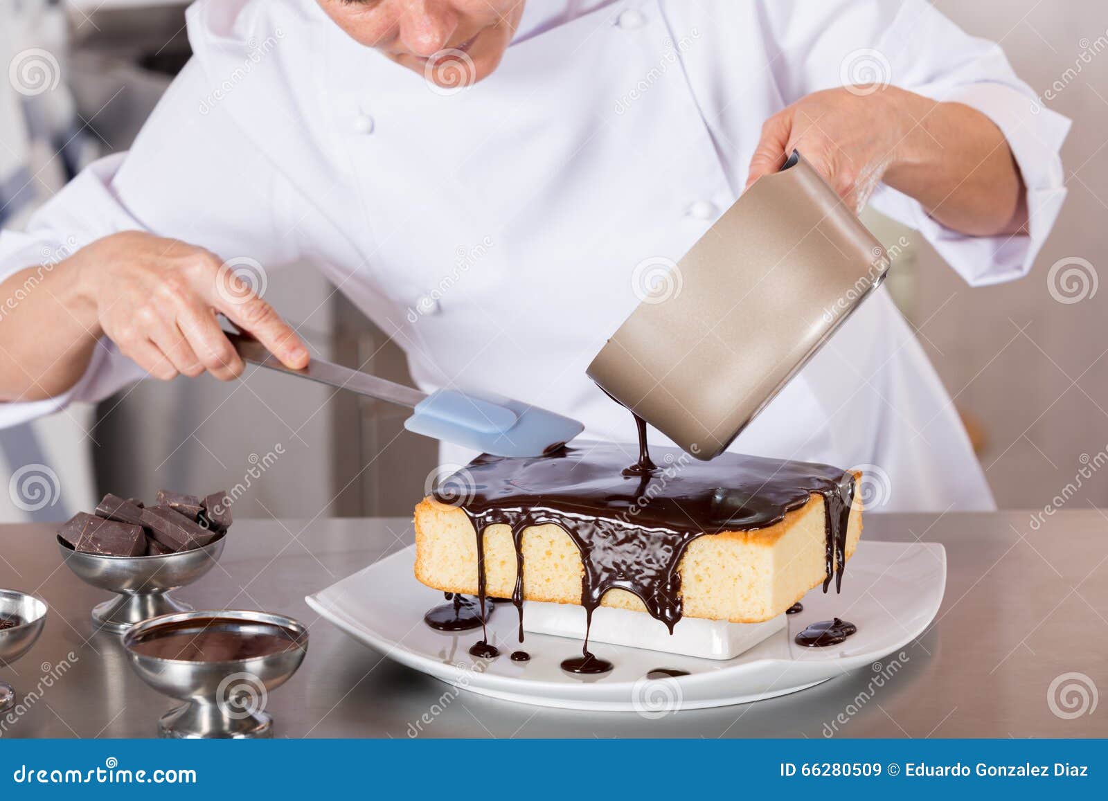 Pastry chef in the kitchen stock image. Image of cocoa - 66280509