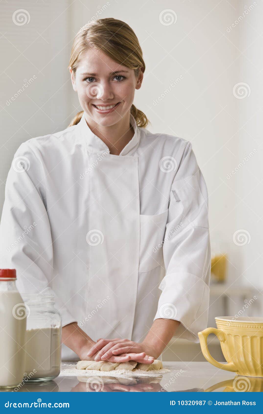 Pastry Chef Kneading Dough stock image. Image of dough - 10320987