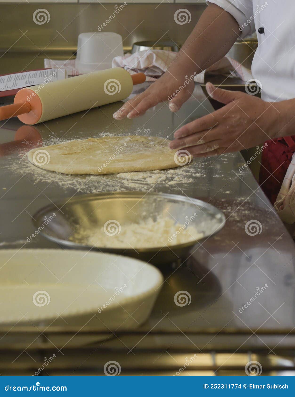 Pastry Chef Making a Cake or Pie Stock Photo - Image of catering ...