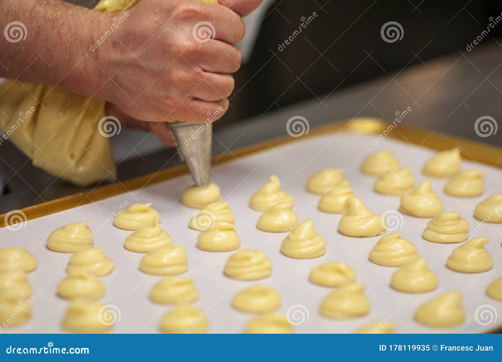 Pastry chef making pastry stock image. Image of cake - 178119935