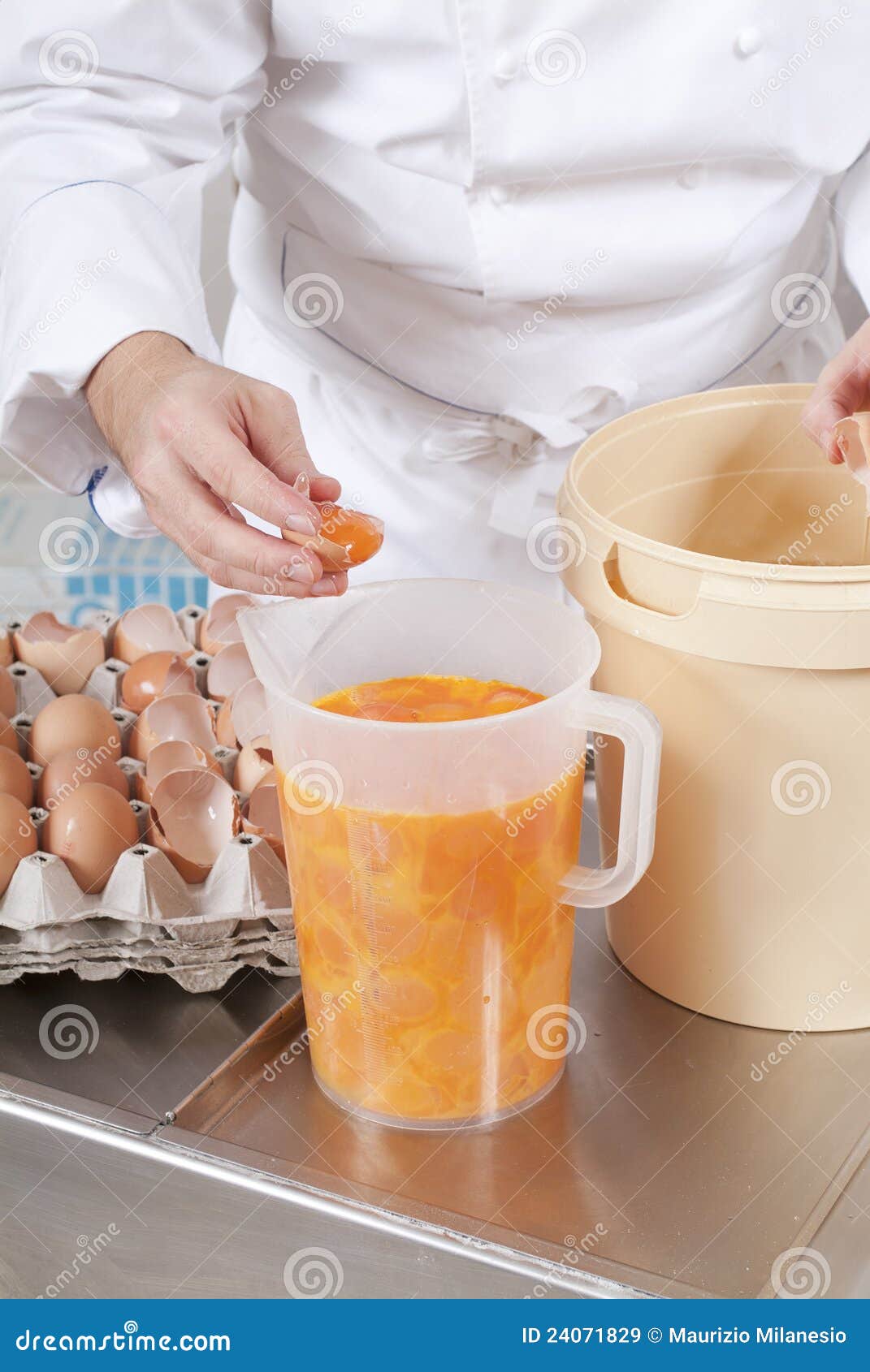 Pastry Chef Prepares the Ingredients Stock Image - Image of baker ...