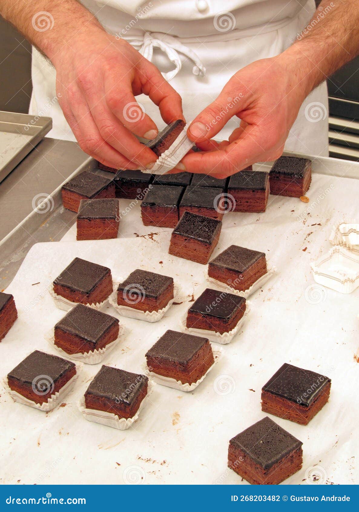 Pastry Chef Preparing Chocolate Sweets Stock Photo - Image of ...