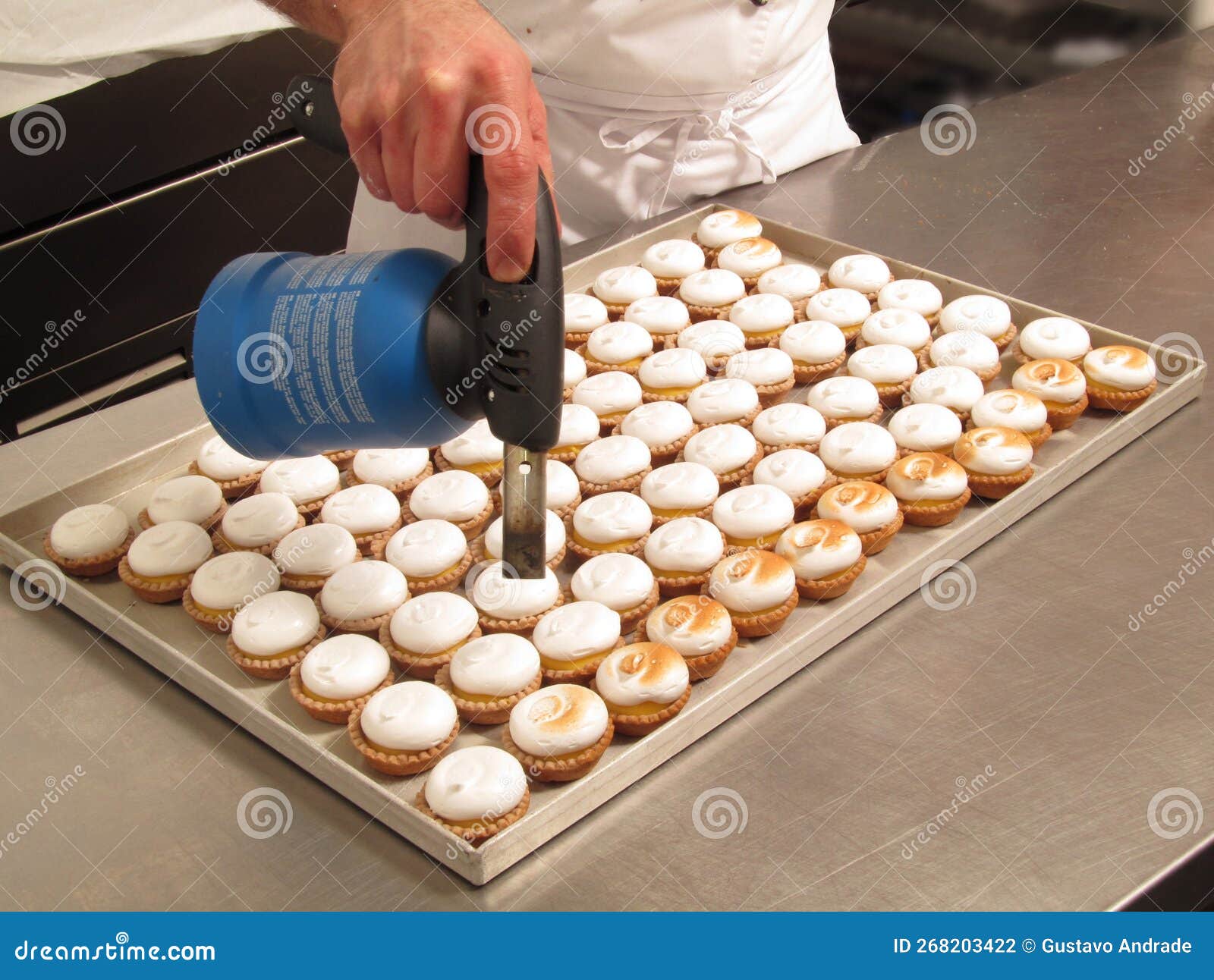 Pastry Chef Burning Vanilla Sweets Stock Photo - Image of confectionery ...
