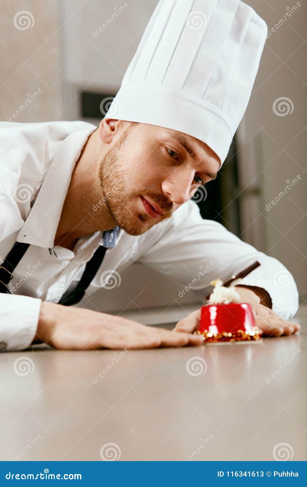 Pastry Chef Working with Dessert Stock Image - Image of cafe, prepare ...