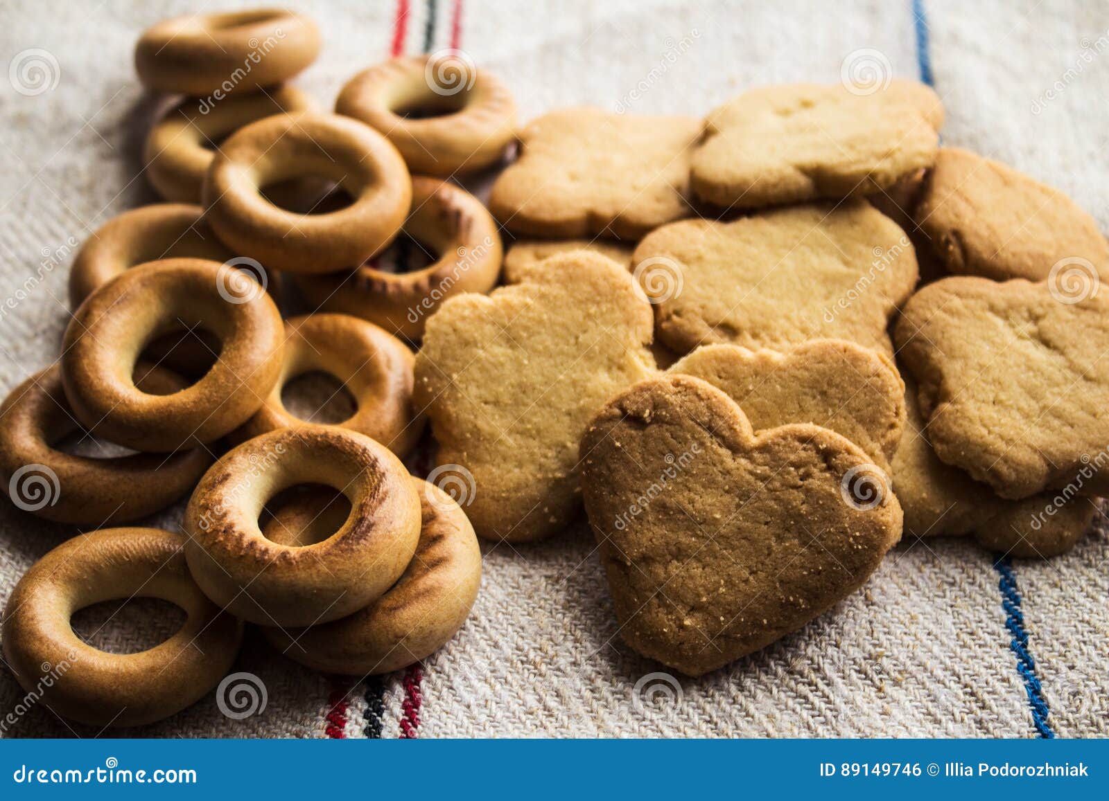 Pastry Cookie Bagels Biscuit Heart Shaped Stock Photo - Image of ...